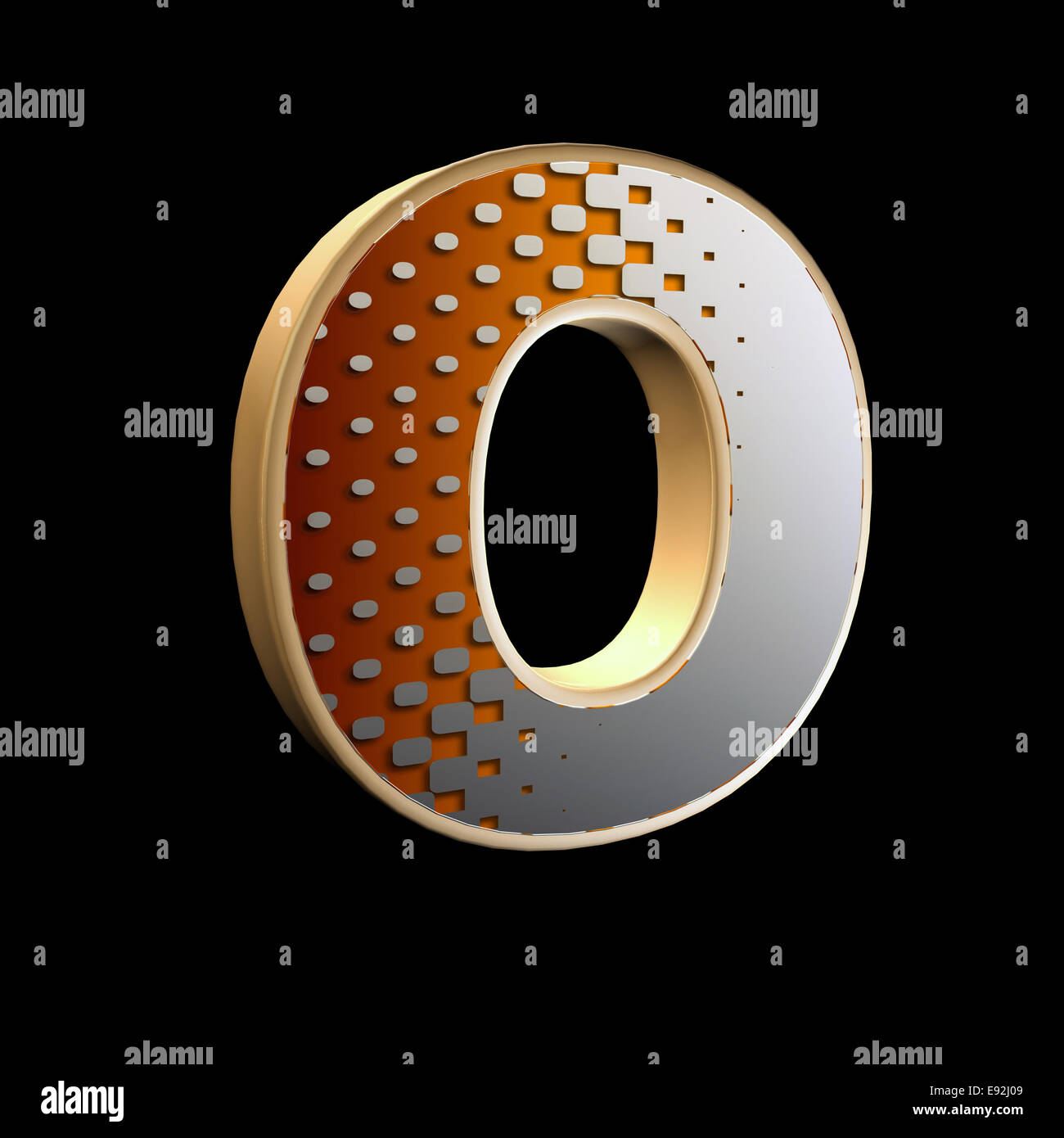 3d abstract letter with modern halftone pattern - O Stock Photo - Alamy