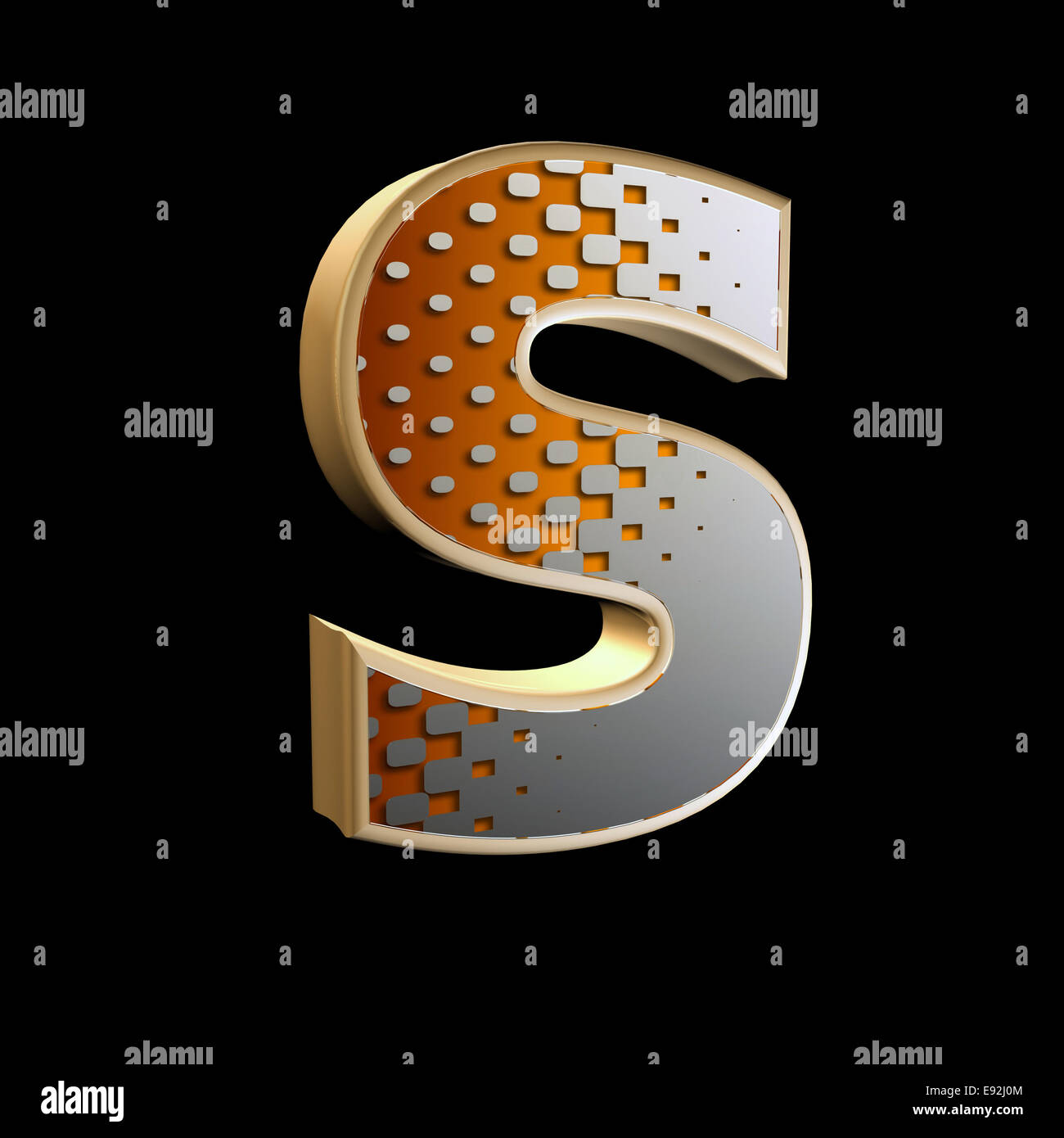 3d abstract letter with modern halftone pattern - S Stock Photo - Alamy