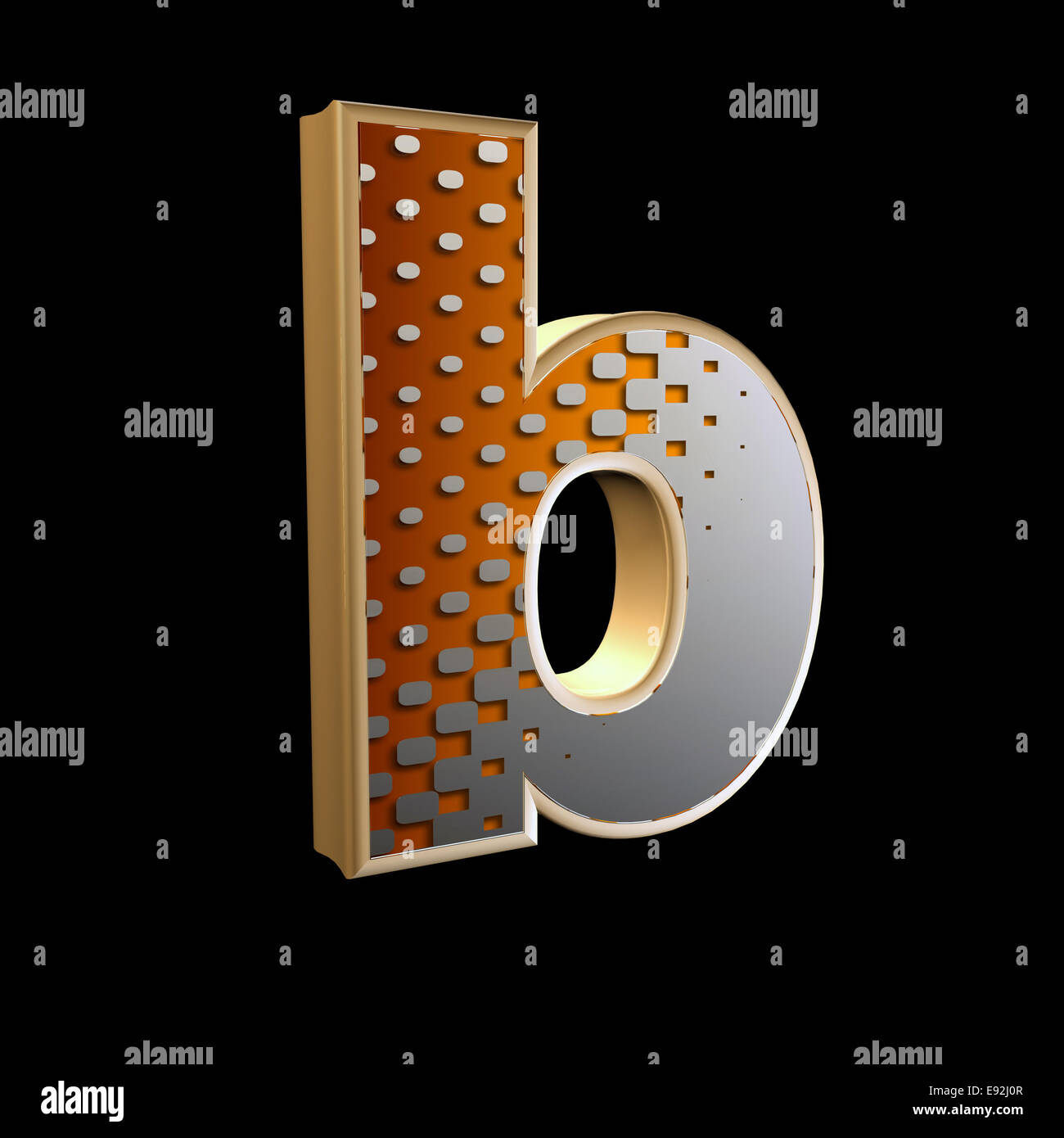 abstract 3d letter with halftone texture - b Stock Photo - Alamy