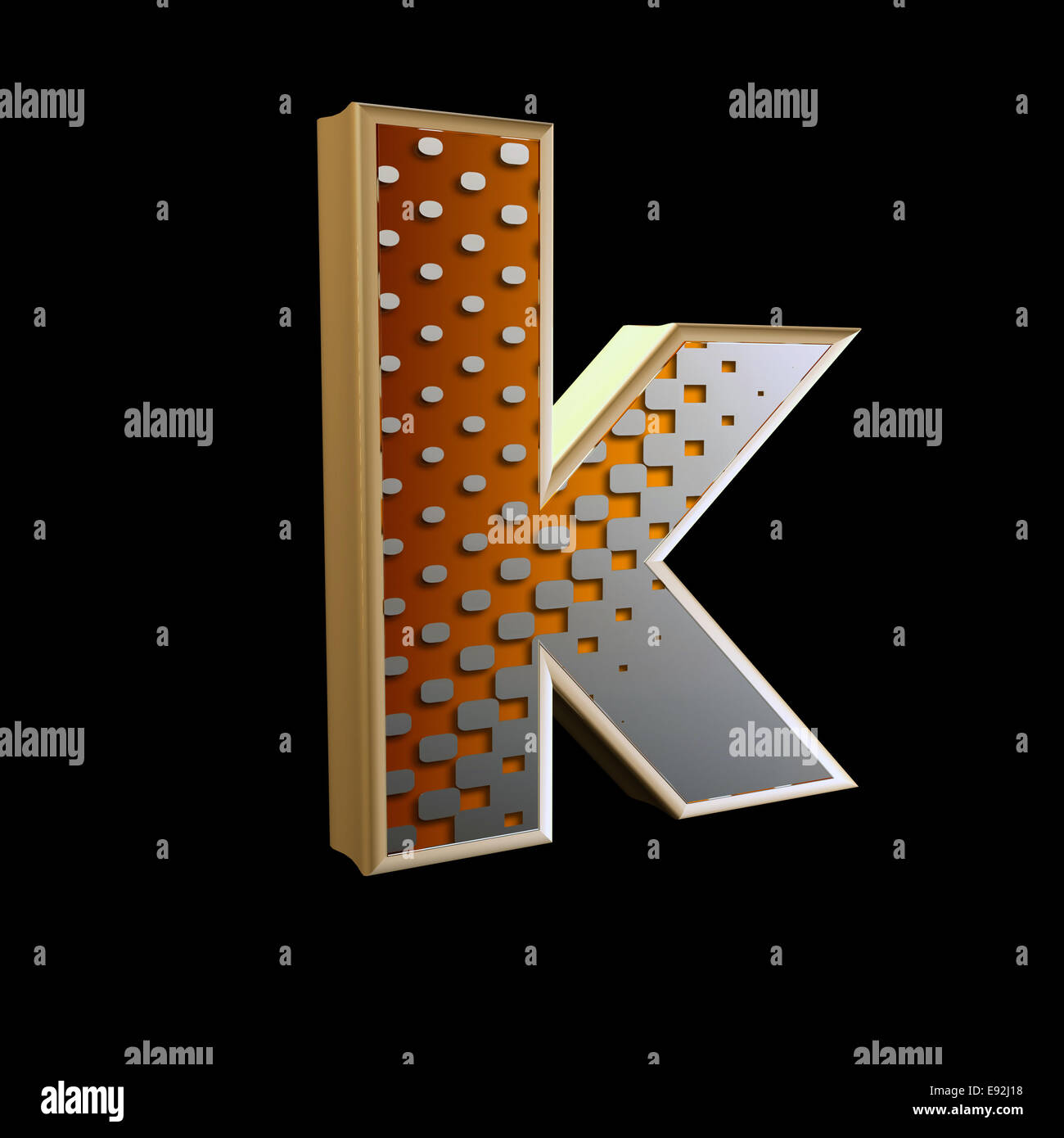 abstract 3d letter with halftone texture - k Stock Photo - Alamy
