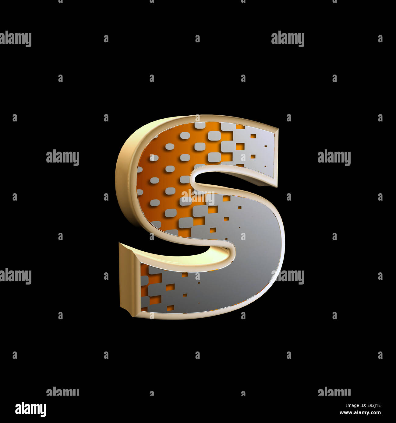 abstract 3d letter with halftone texture - s Stock Photo - Alamy