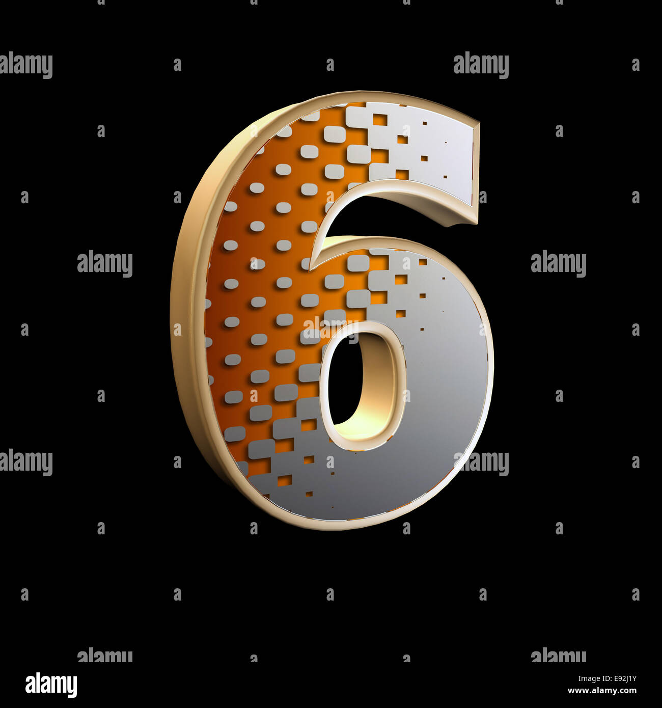 abstract 3d digit with halftone texture - 6 Stock Photo - Alamy