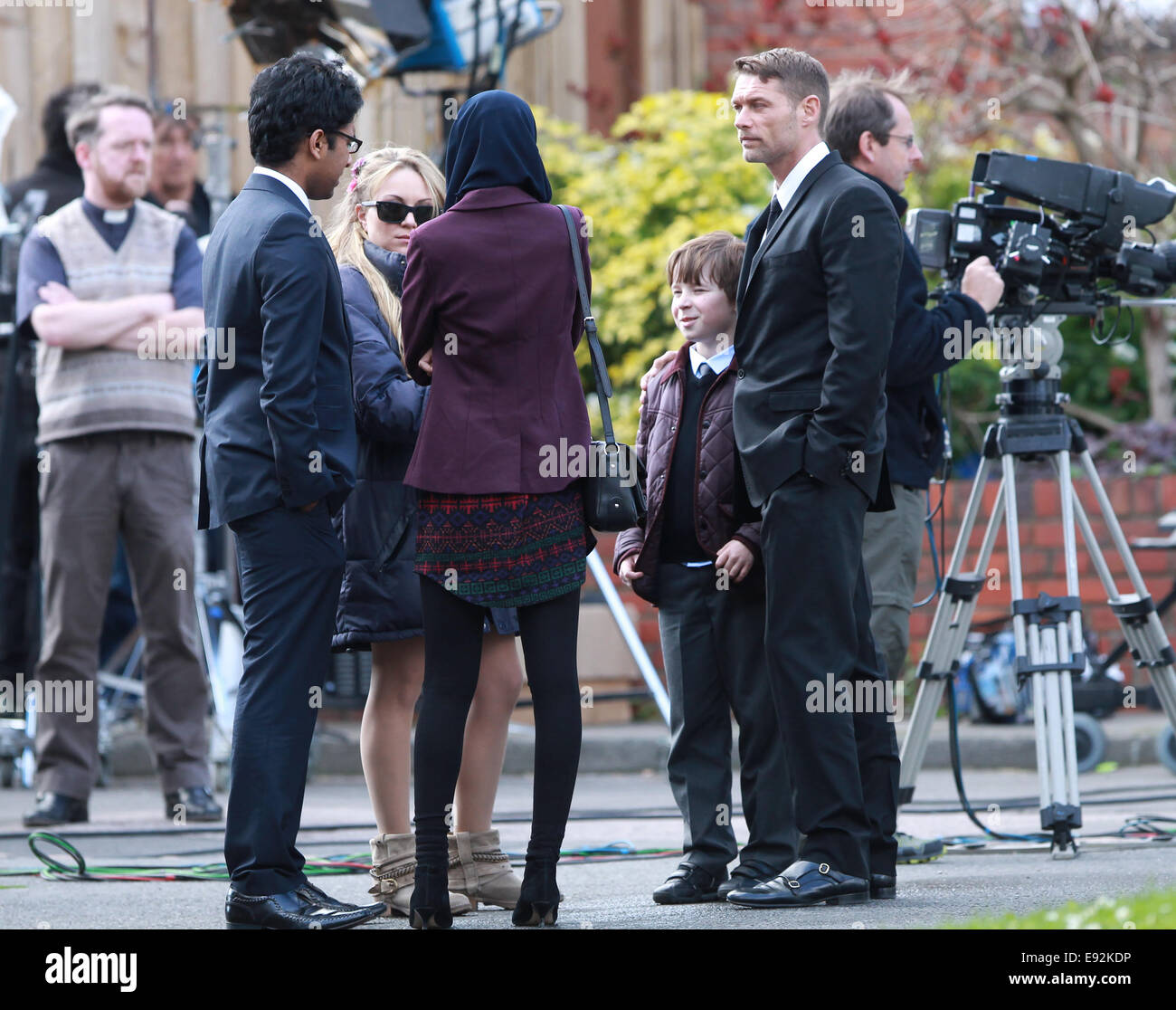 The cast of Eastenders attend the funeral of Lucy Beale Featuring: John ...