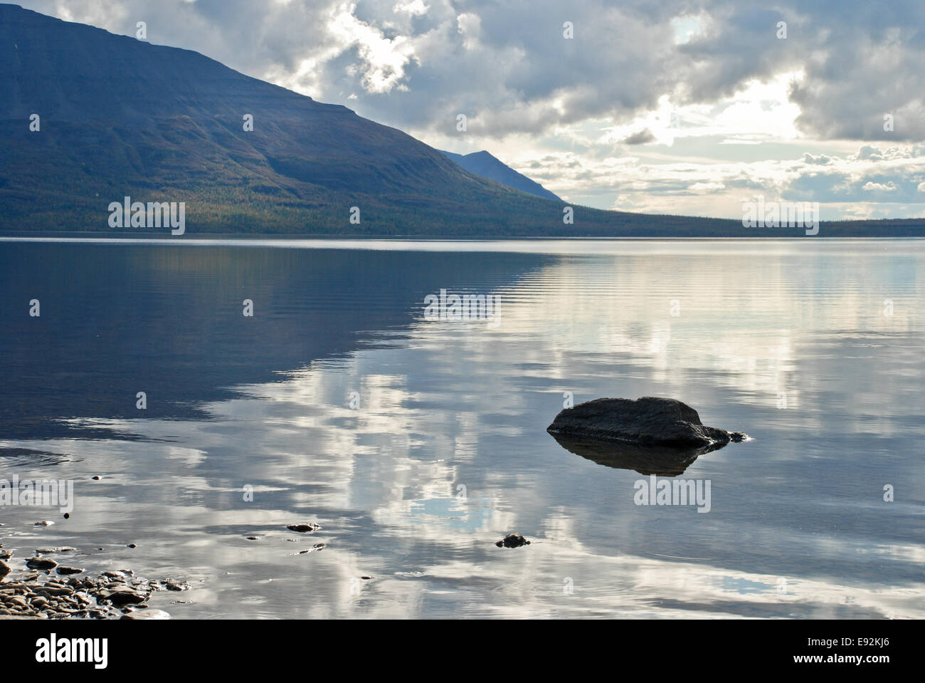 Lake Lama, the stones in the water. 200 kilometers to the East from ...