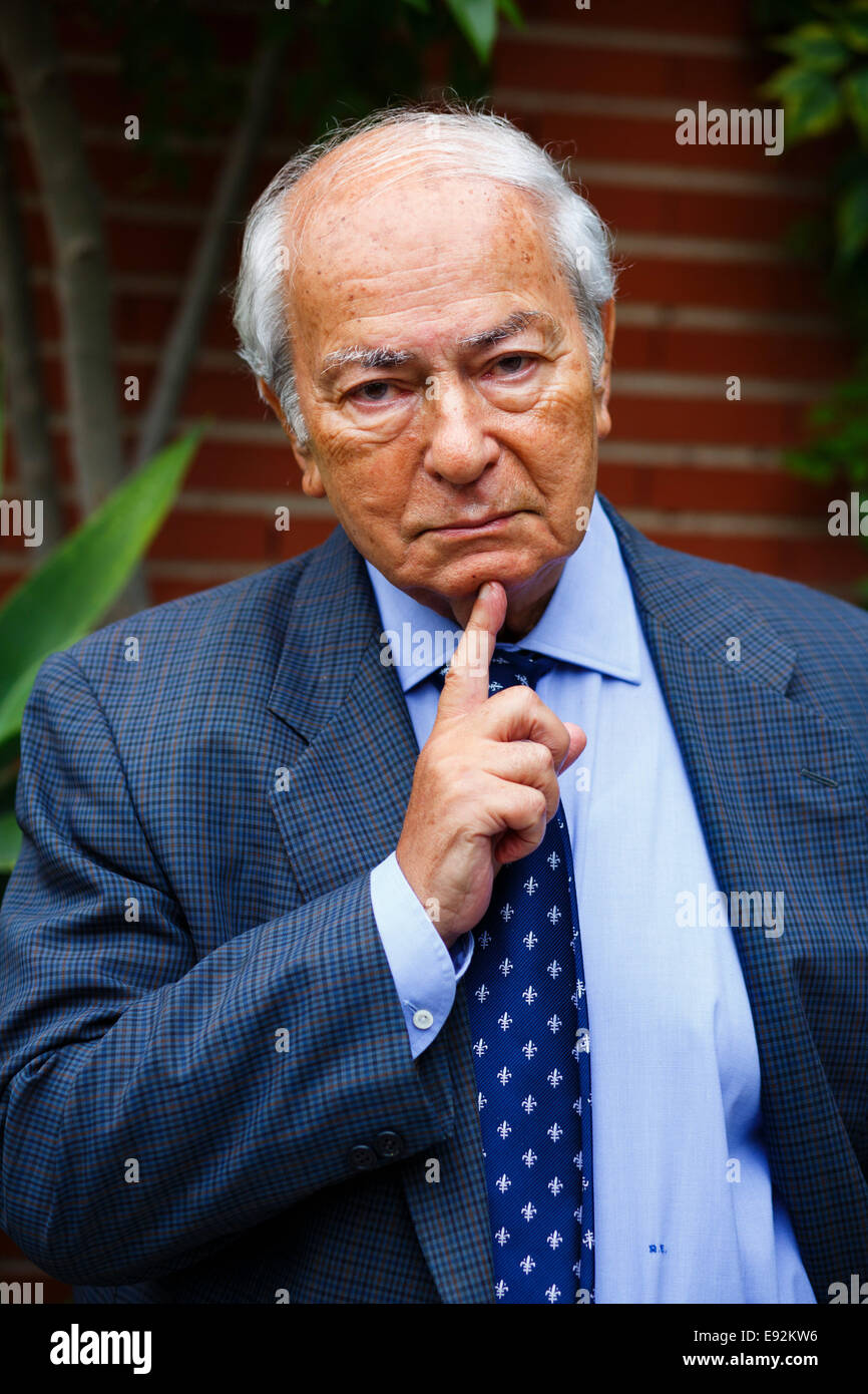 Italian journalist Riccardo Ehrmann (84) poses in his home in Madrid ...