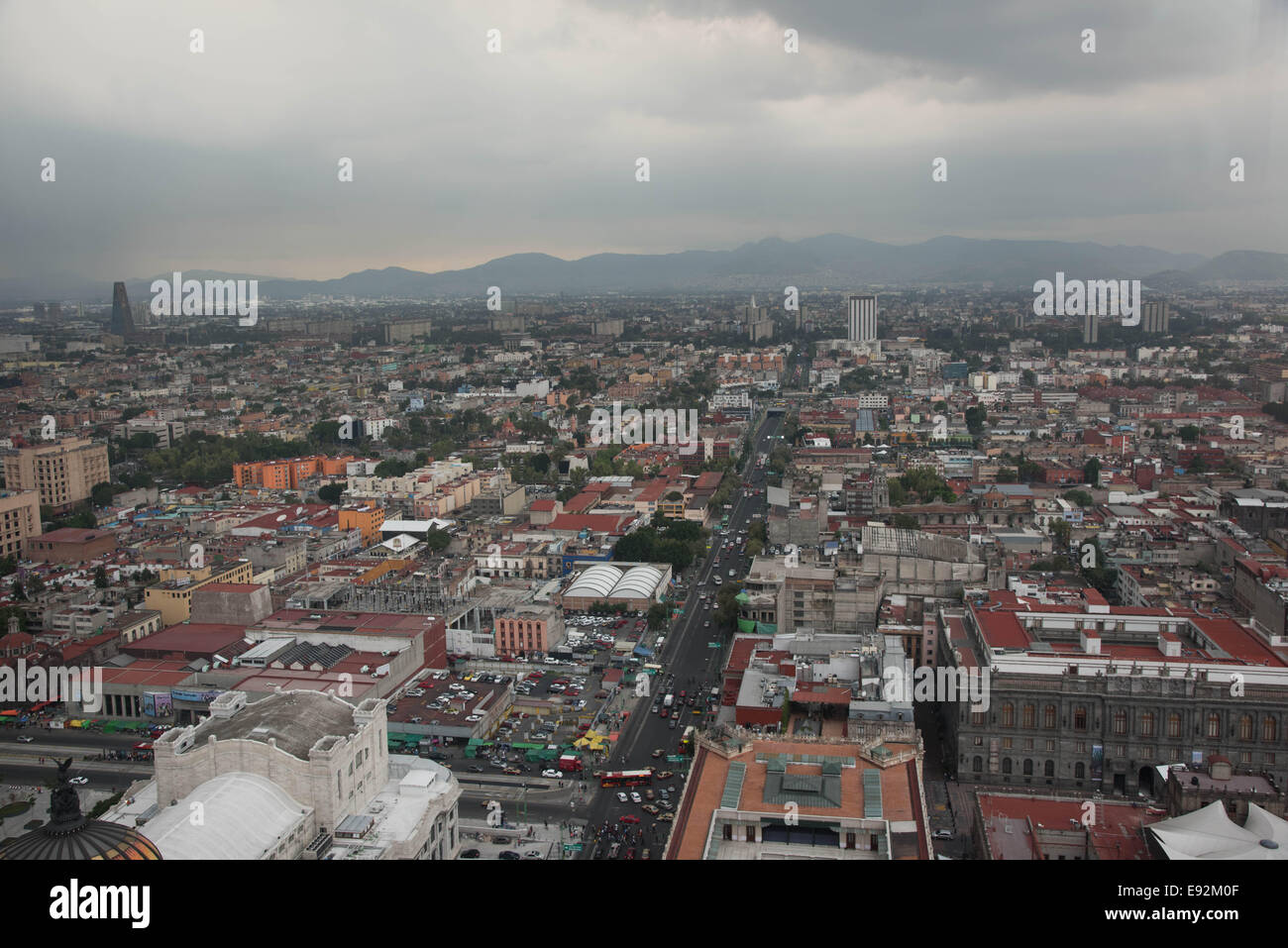 General view of Mexico City Mexico. View from Latin American tower ...