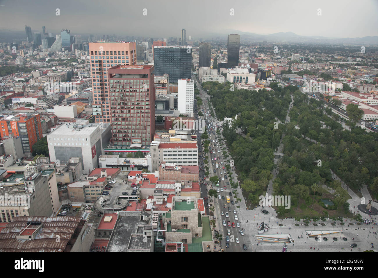 General view of Mexico City Mexico. View from Latin American tower ...