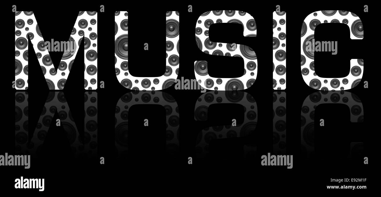 music text on black background Stock Photo - Alamy