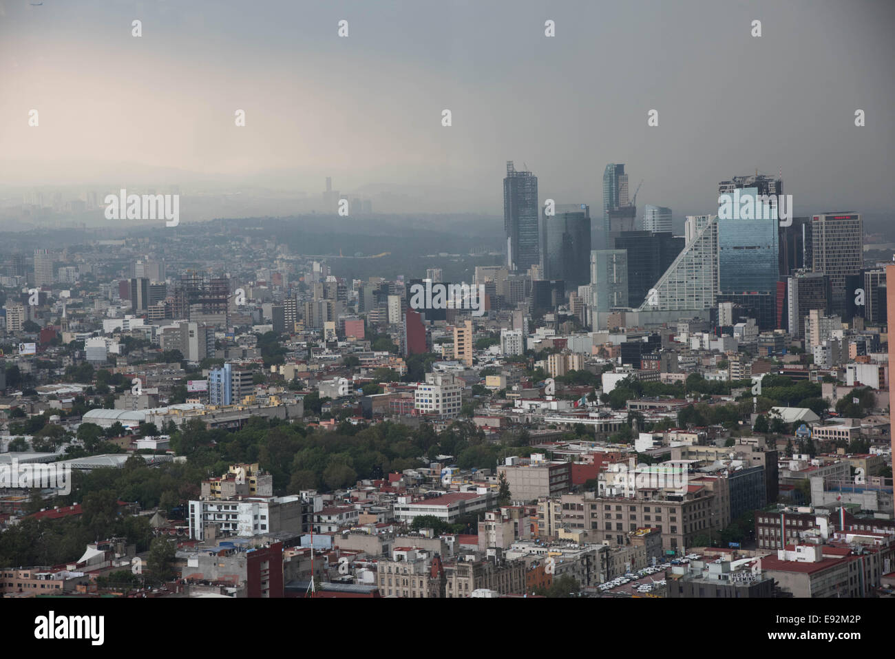 General view of Mexico City Mexico. View from Latin American tower ...