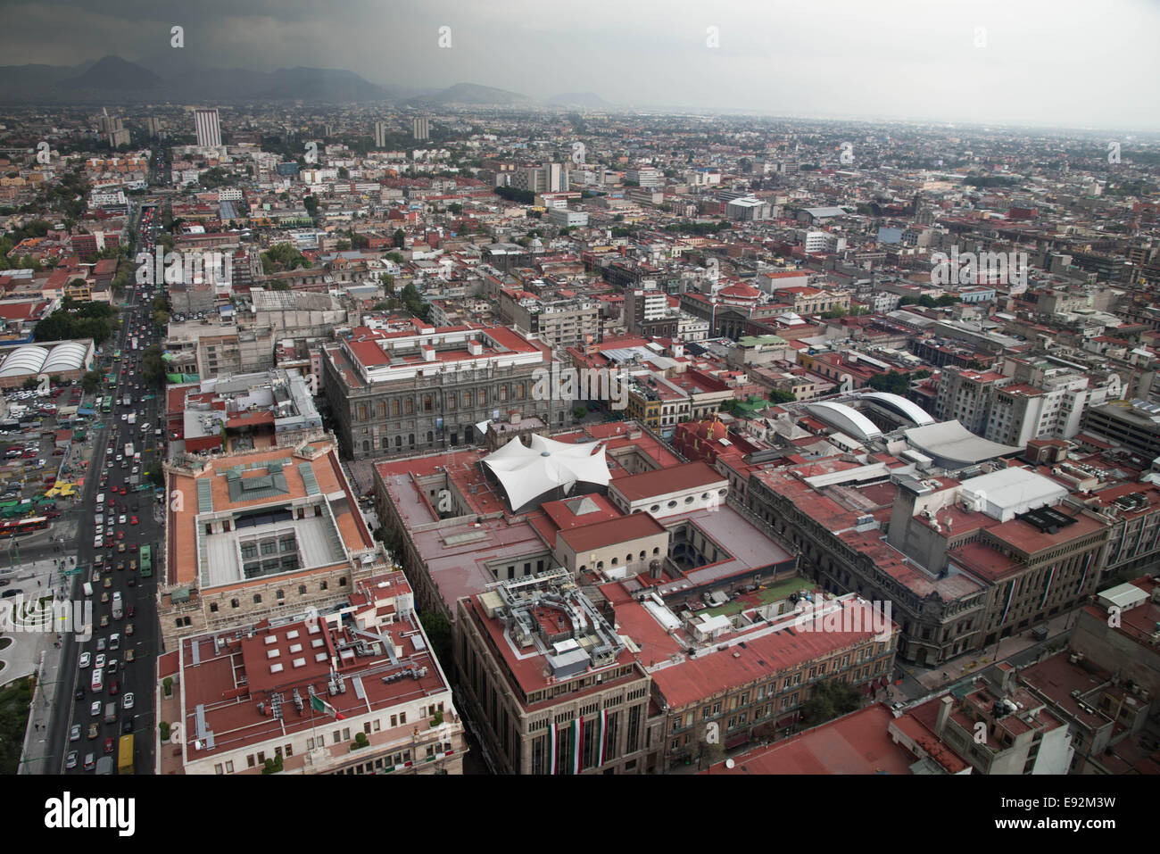 General view of Mexico City Mexico. View from Latin American tower ...