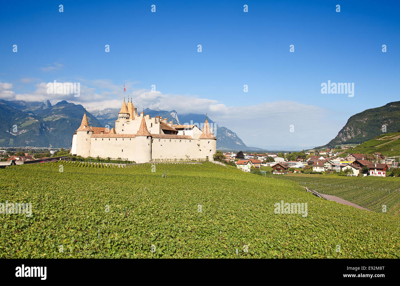 Famous castle Chateau d'Aigle in canton Vaud, Switzerland Stock Photo ...