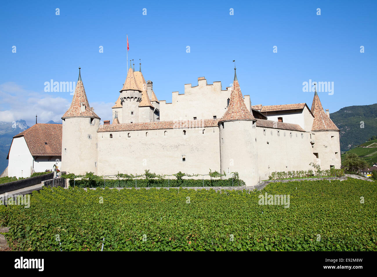 Famous castle Chateau d'Aigle in canton Vaud, Switzerland Stock Photo ...