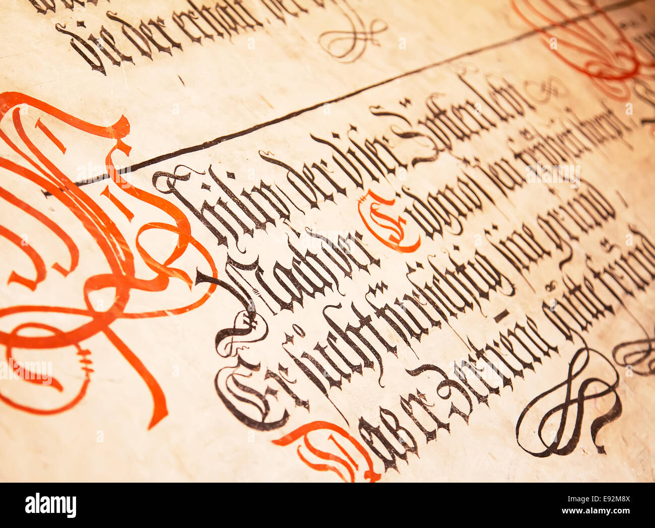 Writing on the wall of medieval castle Stock Photo - Alamy