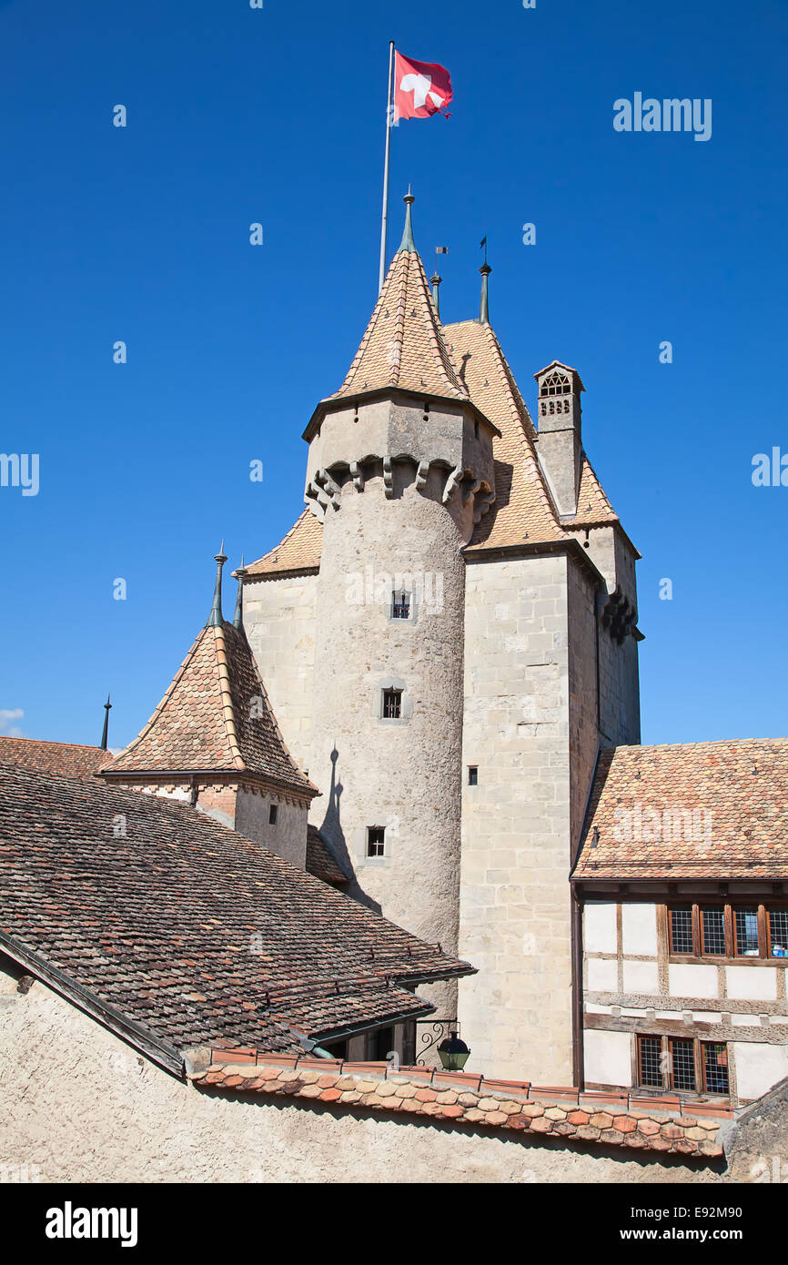 Famous castle Chateau d'Aigle in canton Vaud, Switzerland Stock Photo ...