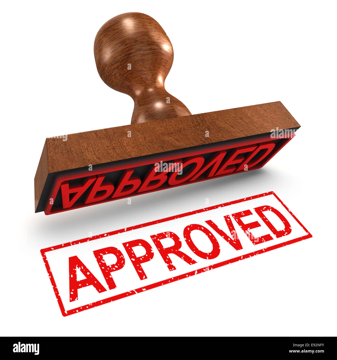 3d render of an approved rubber stamp Stock Photo - Alamy