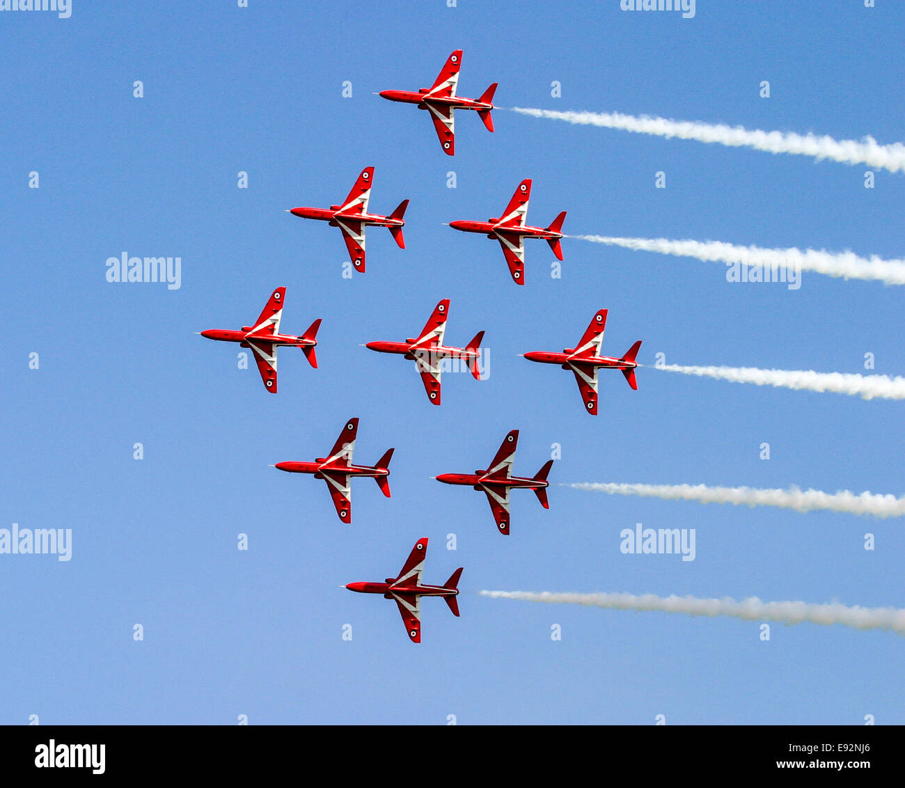 The Royal Airforce (RAF) Red arrows aerobatics display team Stock Photo ...