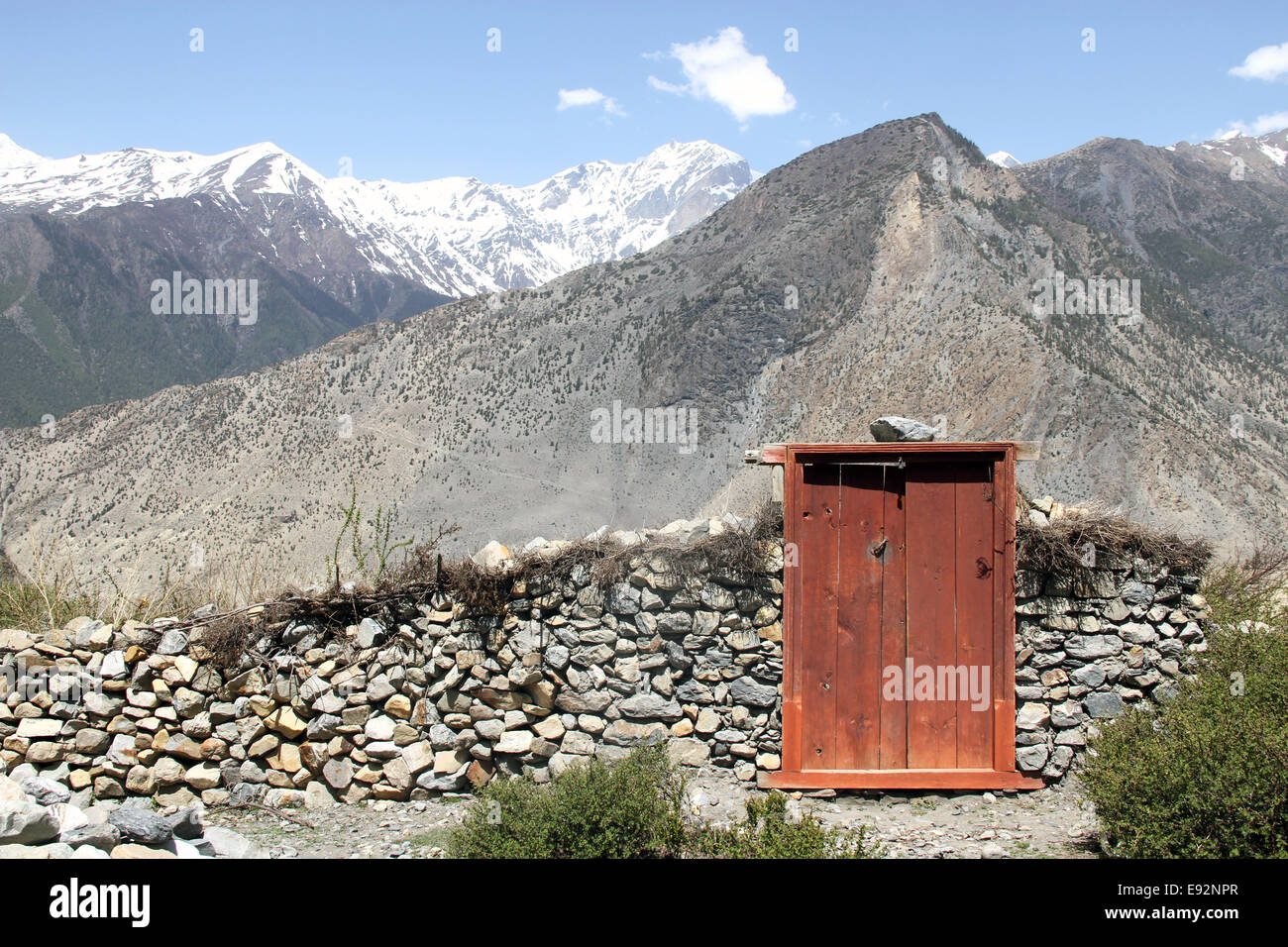 Red Door, Thini, Near Jomosom, Nepal Stock Photo - Alamy