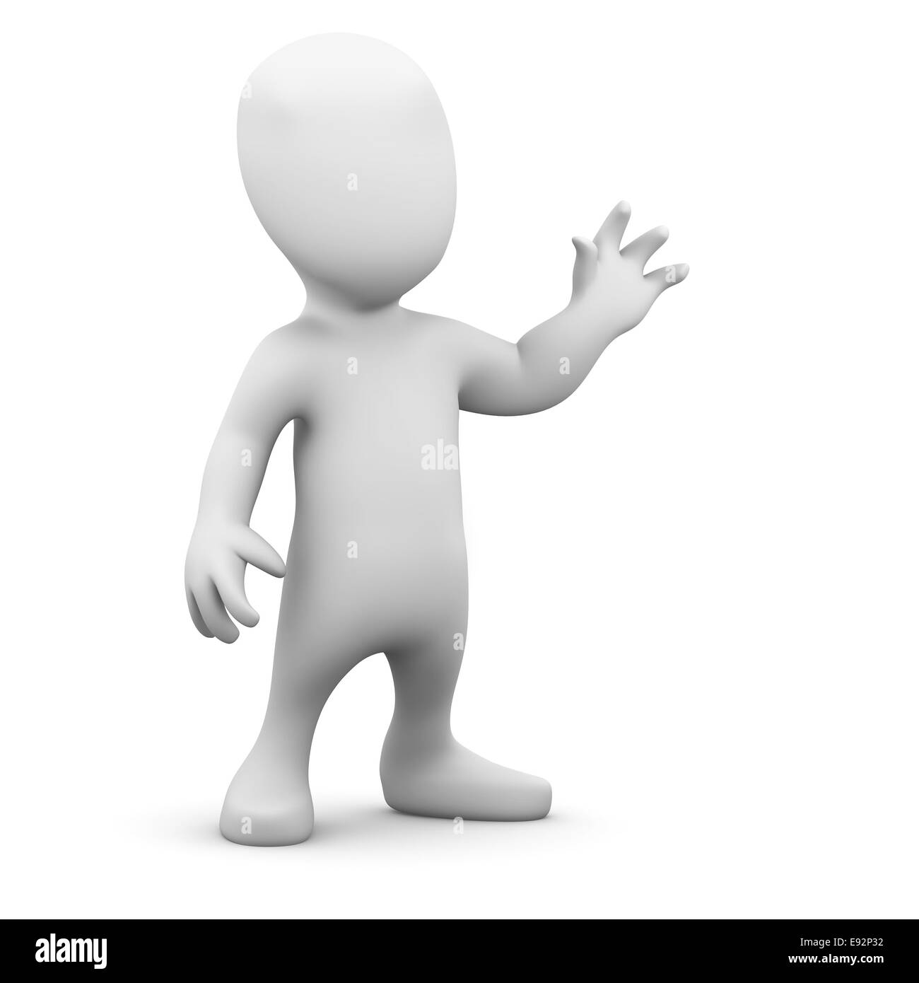 3d render of a little person waving hello Stock Photo - Alamy