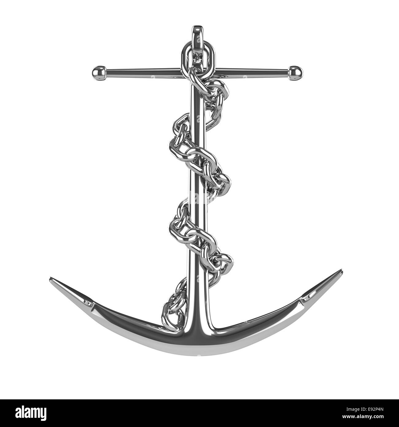 3d render of an anchor wrapped in chain Stock Photo - Alamy