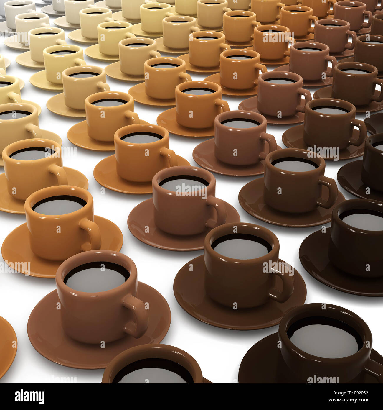 3d render of lots of coffee cups Stock Photo - Alamy