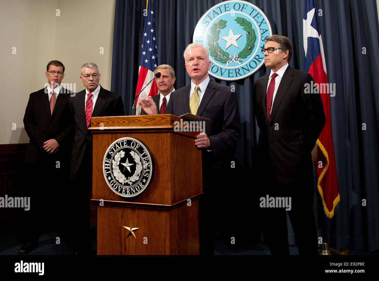 Texas Governor Rick Perry during press conference regarding Texas Ebola ...