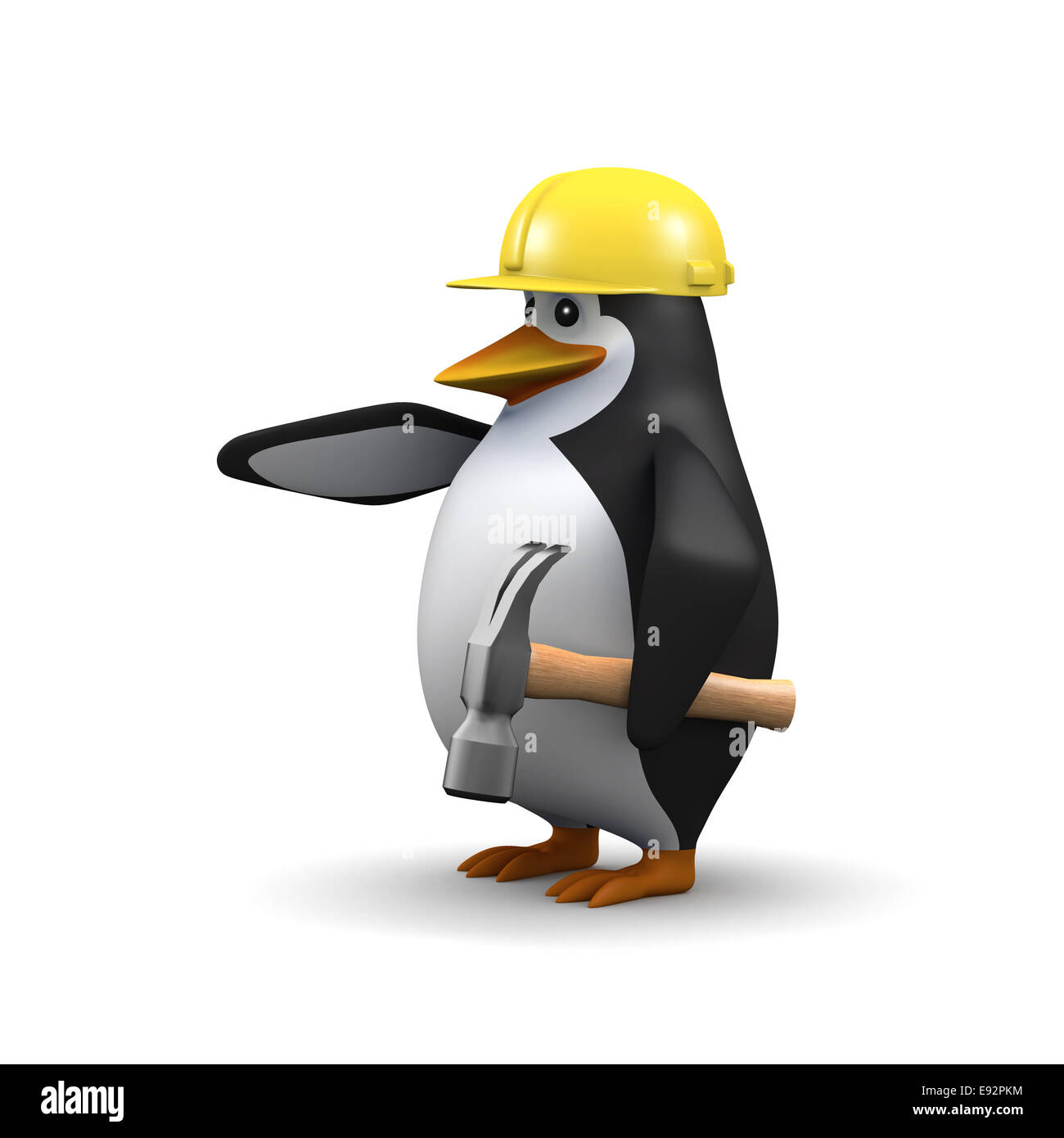 3d render of a penguin working in construction Stock Photo - Alamy