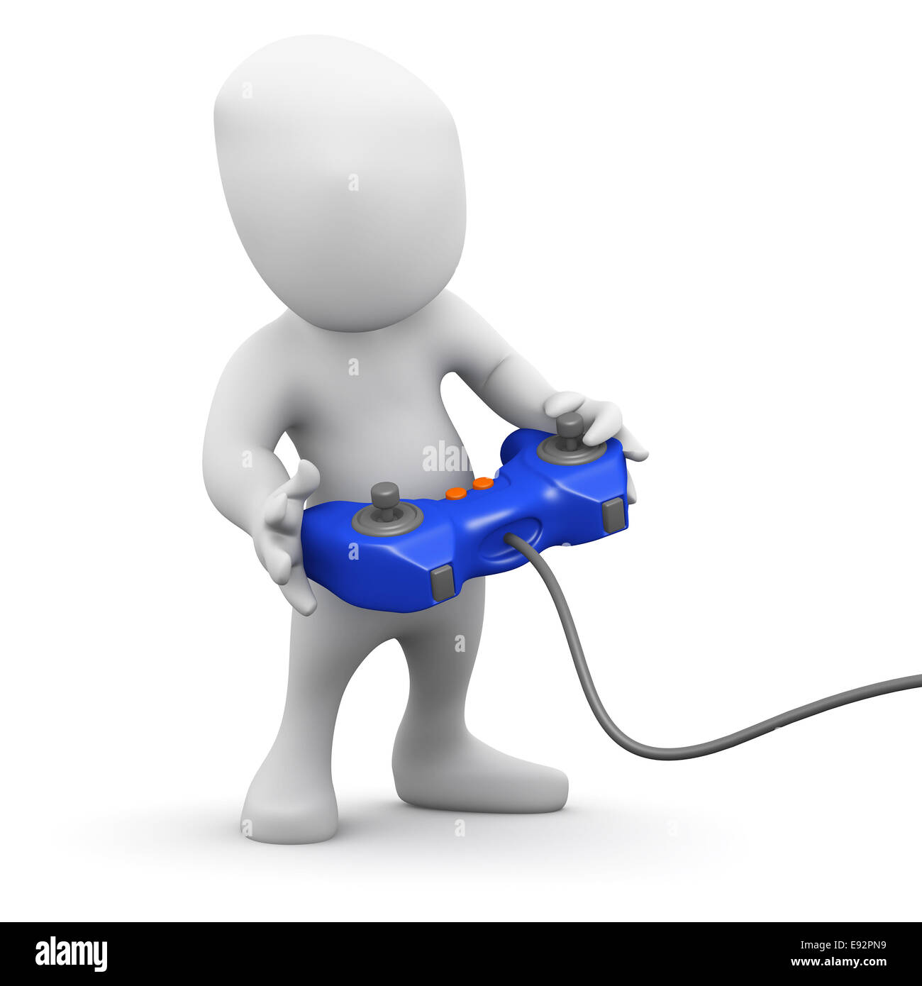 3d render of a little person playing a videogame Stock Photo - Alamy