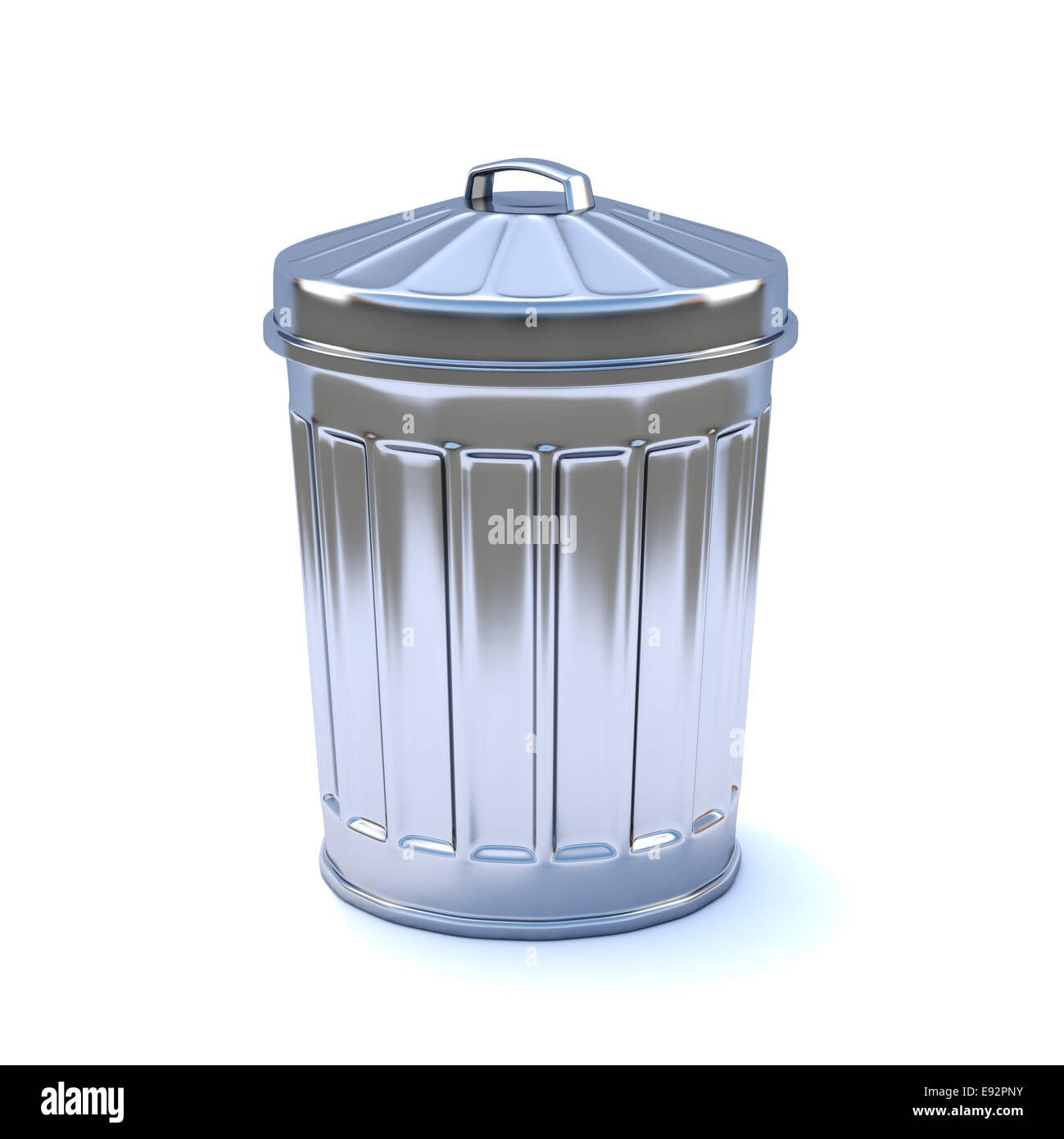 3d render of a galvanized steel rubbish bin Stock Photo - Alamy