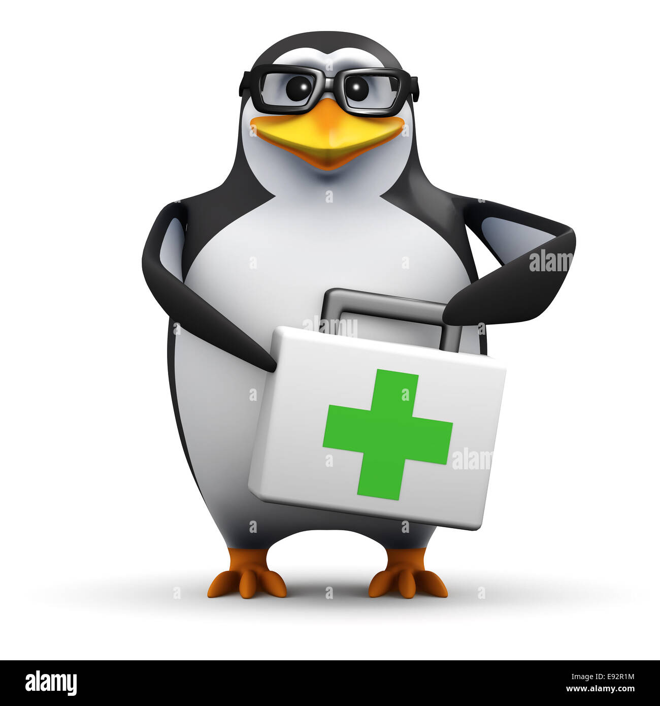 3d render of a penguin with a first aid kit Stock Photo - Alamy