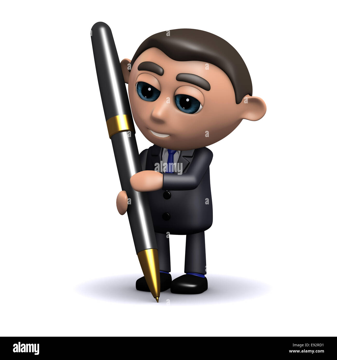 3d render of a salesman writing with a pen Stock Photo - Alamy
