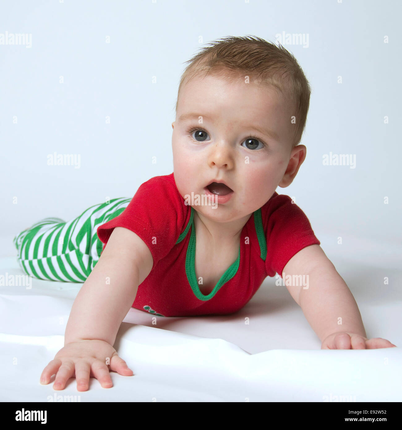 Cute babies wearing red hi-res stock photography and images - Alamy