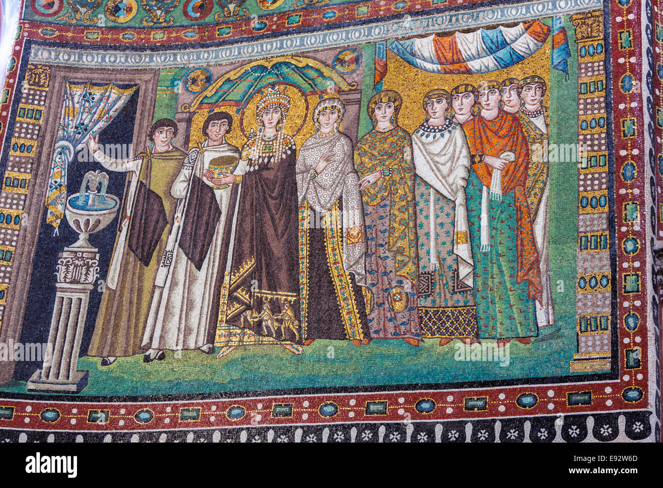 Theodora And Attendants Mosaic In San Vitale