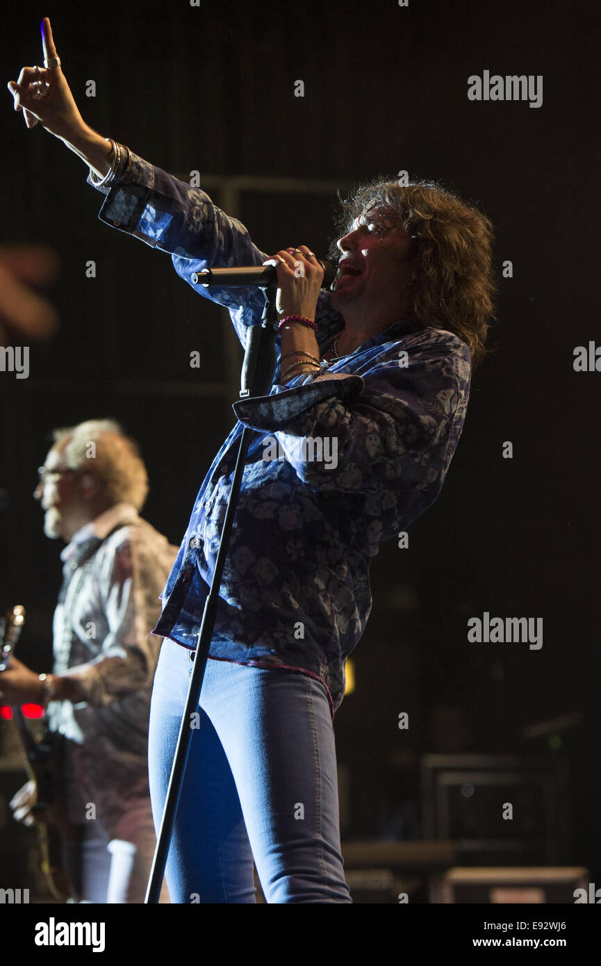 Foreigner performing live in concert at the Hammersmith Apollo ...
