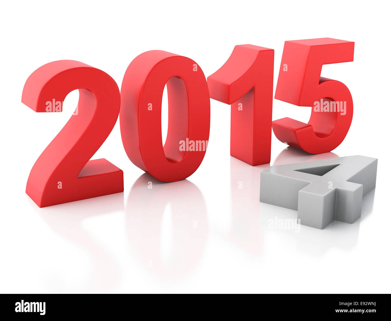 image of New Year 2015 on white background. 3d renderer Stock Photo - Alamy