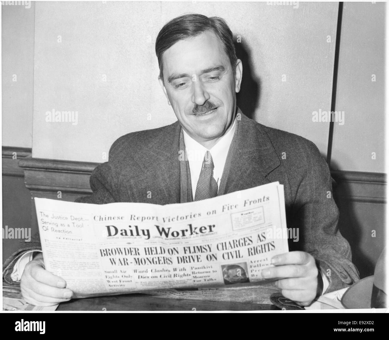 Earl Browder (1891-1973), American Political Activist and Leader of ...