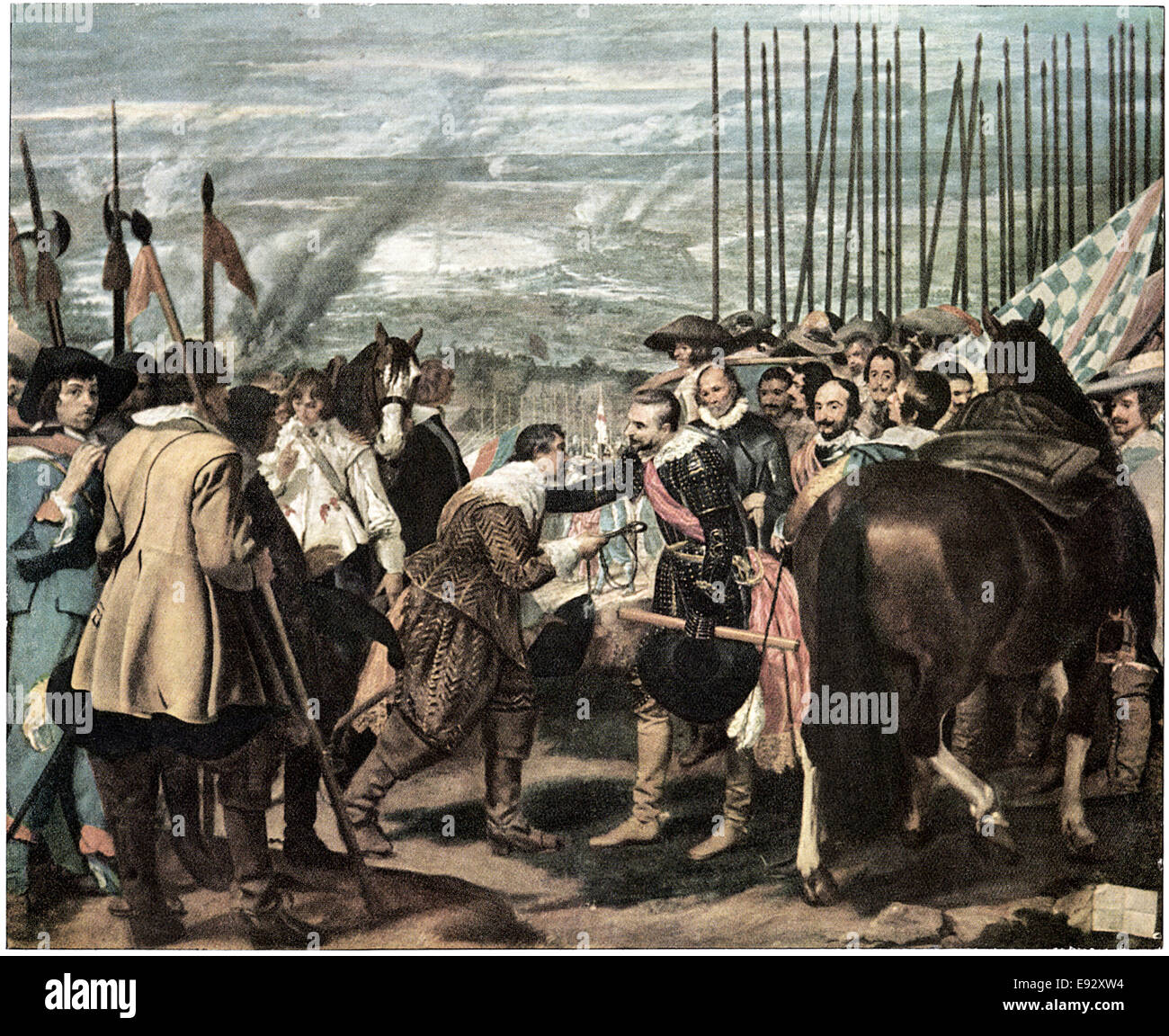 The Surrender of Breda, Diego Velazquez, Lithograph Print Stock Photo ...
