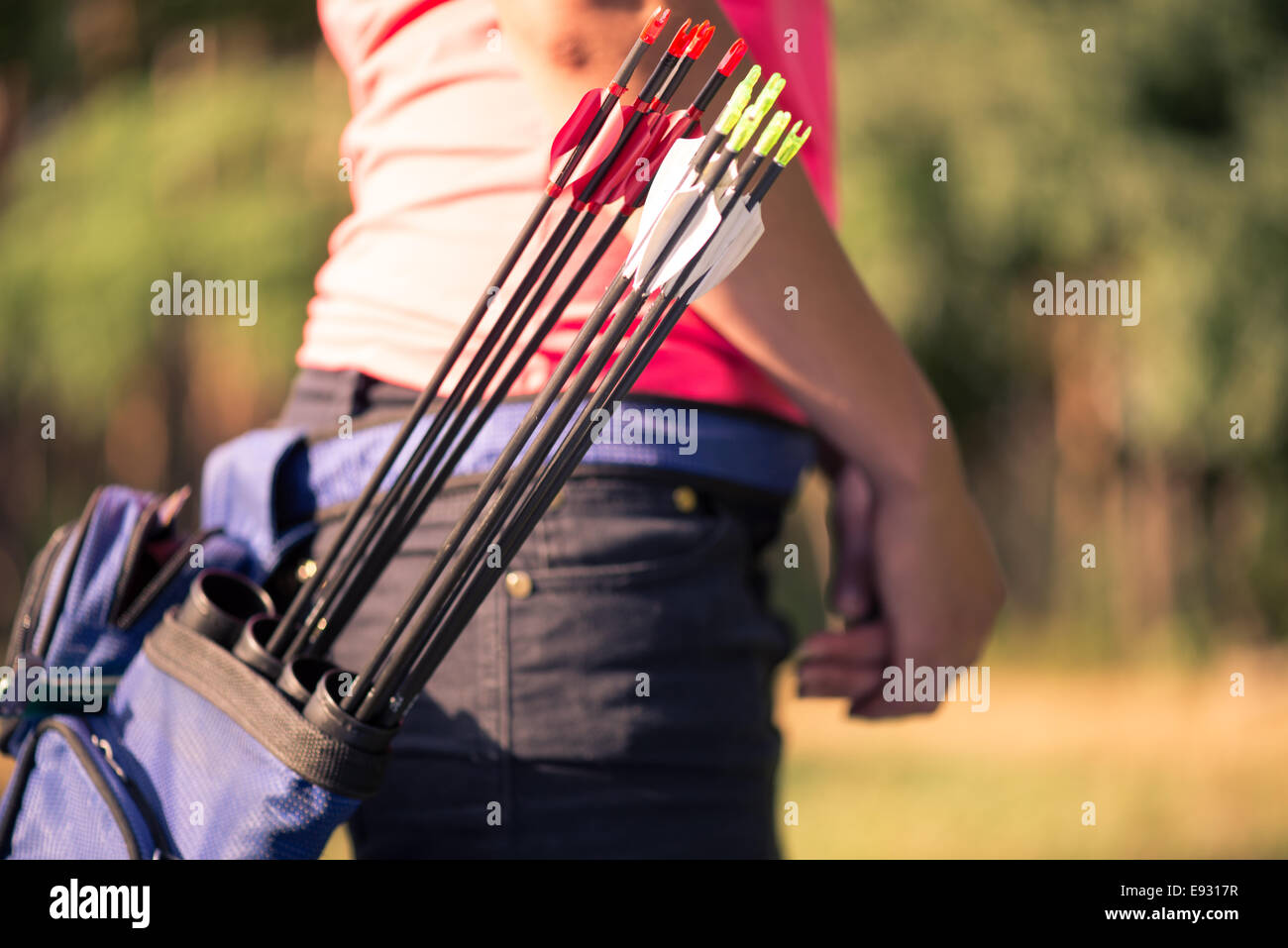 Woman with the bow Stock Photo - Alamy