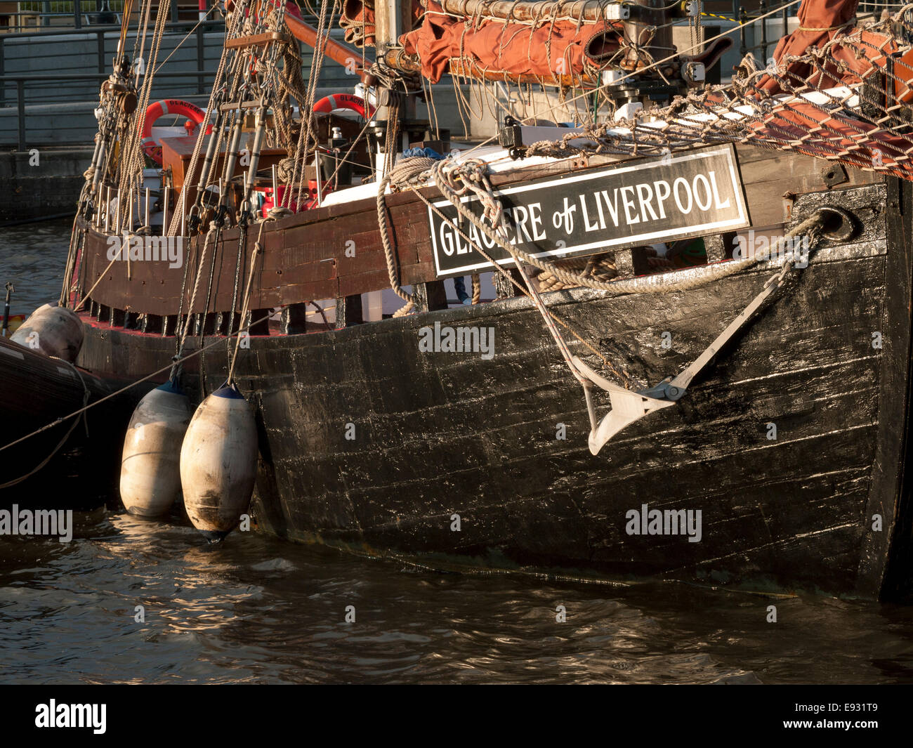 The 'Glaciere of Liverpool' sailing ship at Salford Quays, Manchester ...