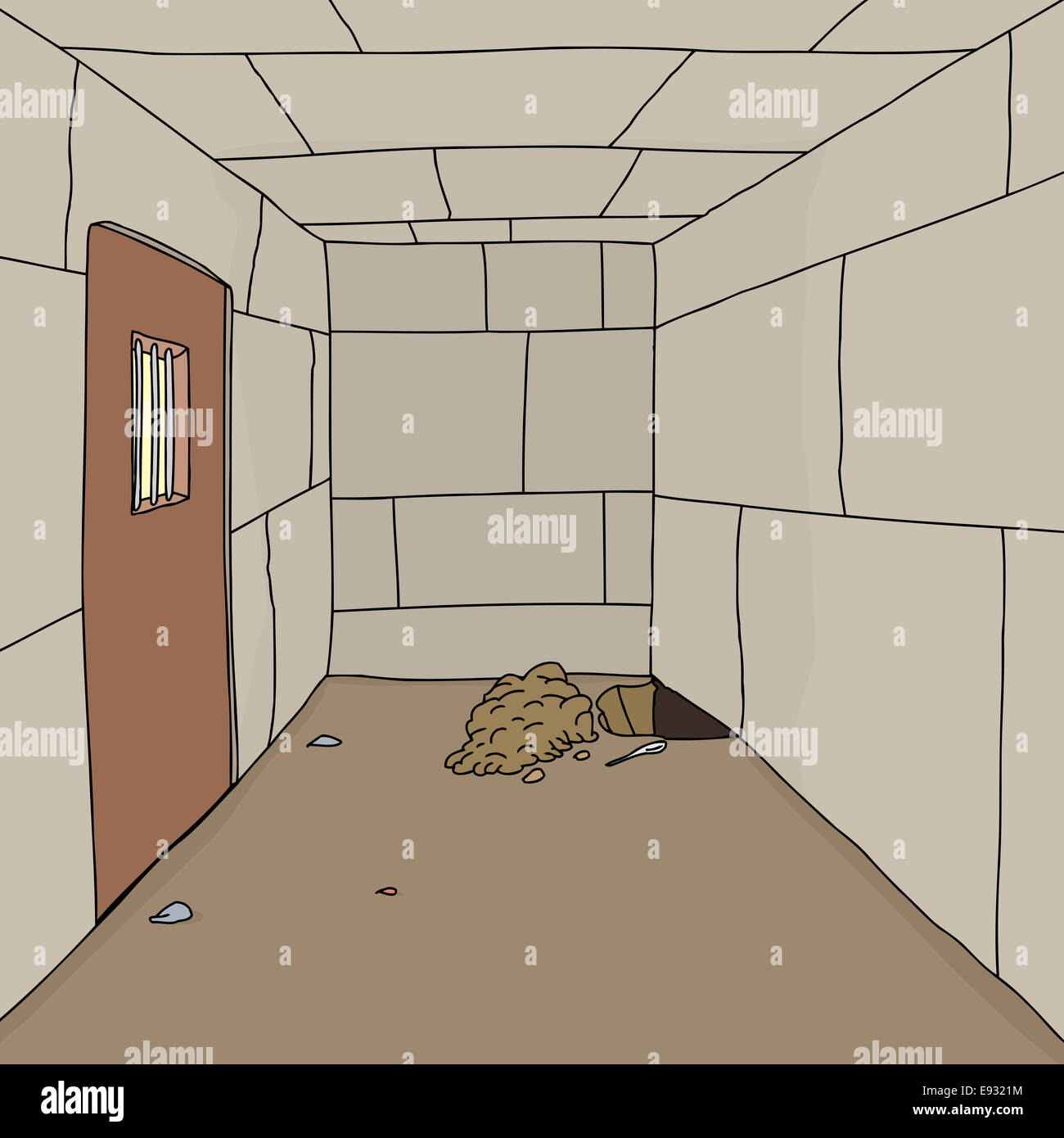 Hole in ground of stone prison cell background Stock Photo - Alamy