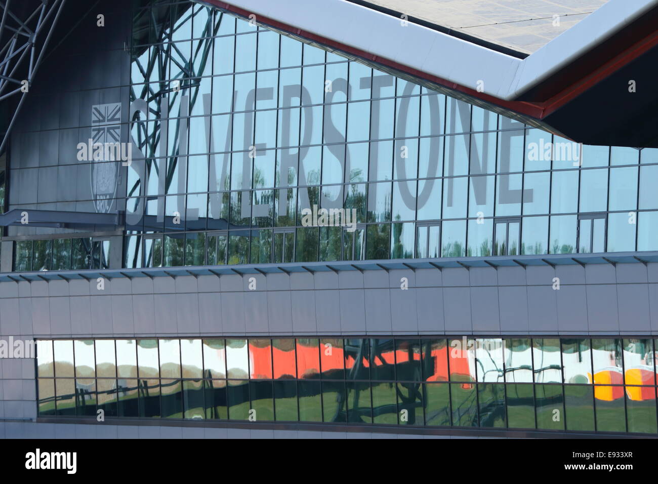 Reflections in the glass of the new "Wing" pit building architecture ...