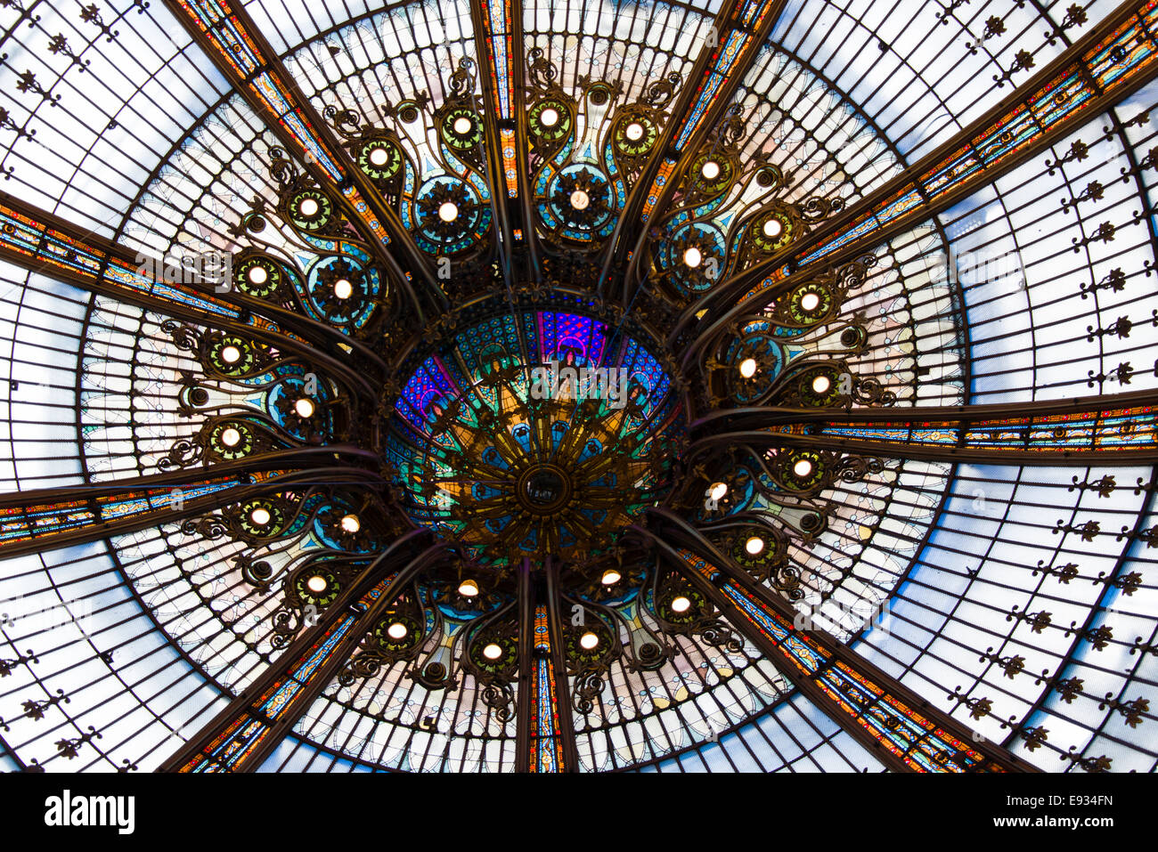 Ceiling of Galeries Lafayette, Paris, France Stock Photo - Alamy