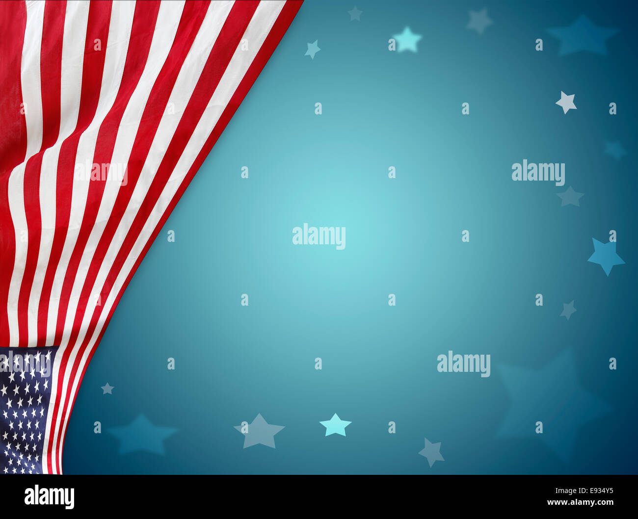 American flag on blue background Stock Photo - Alamy