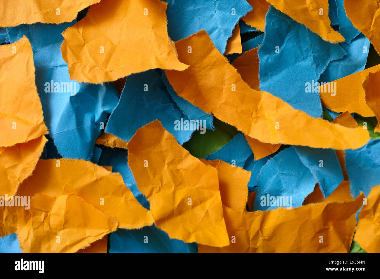 Colorful crumpled and torn, pieces of paper. Paper background Stock ...