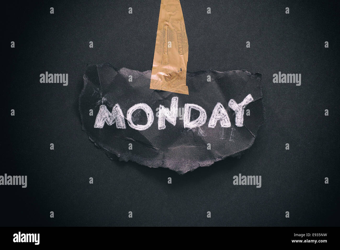It's monday again. Black background Stock Photo - Alamy
