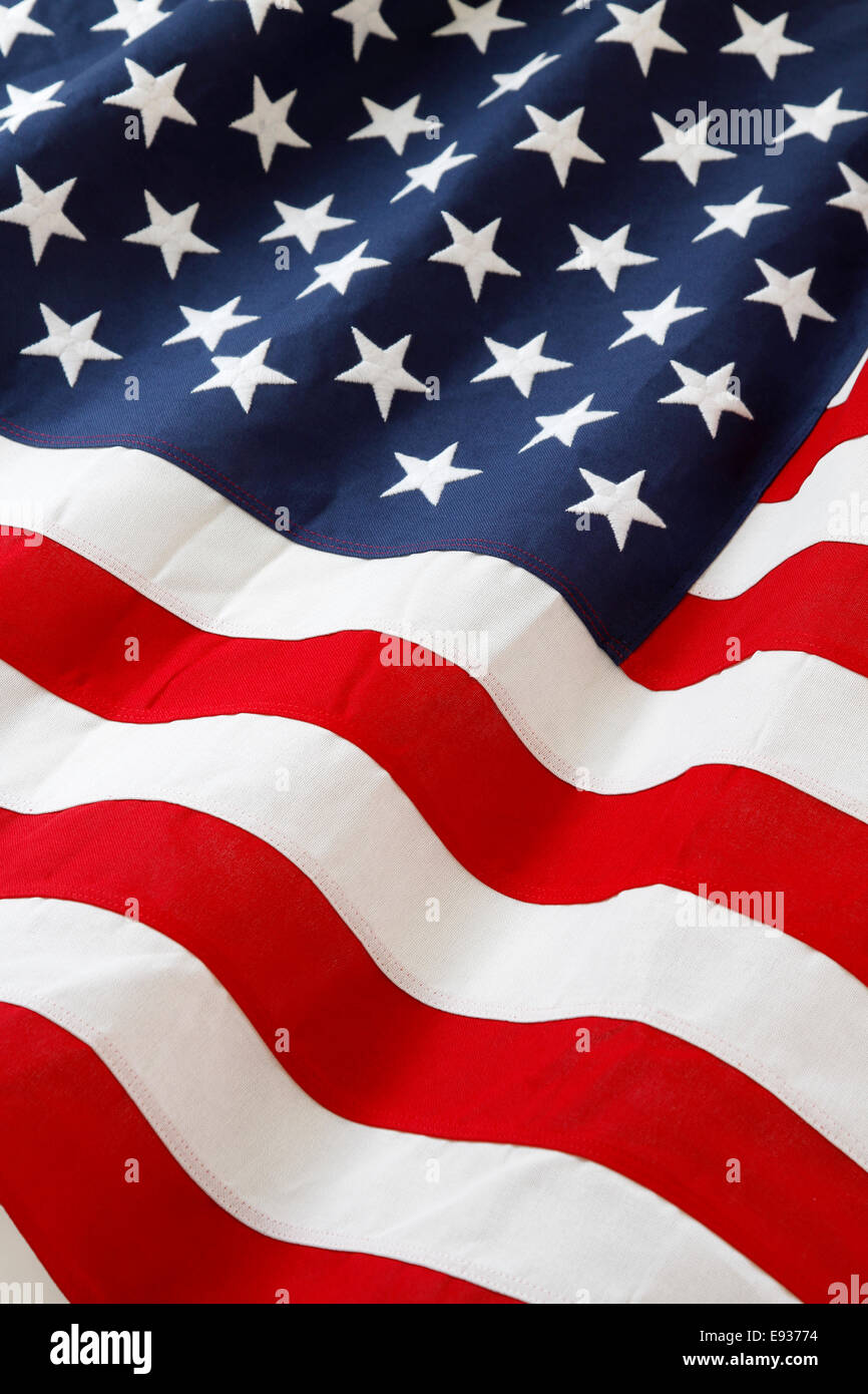Closeup of ruffled American flag Stock Photo - Alamy