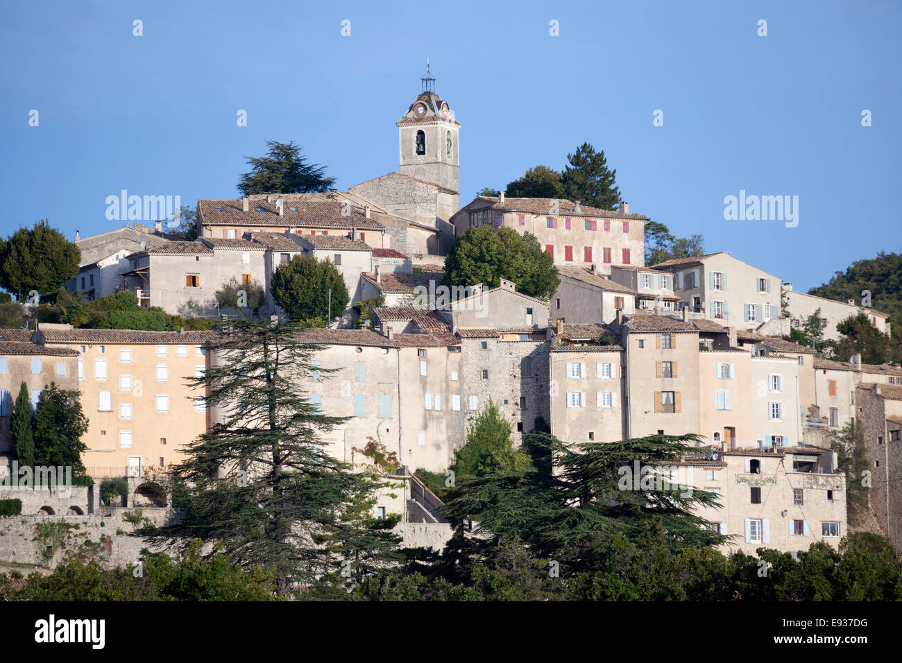 A panoramic view of the village of Banon in the Alpes de Haute Provence ...