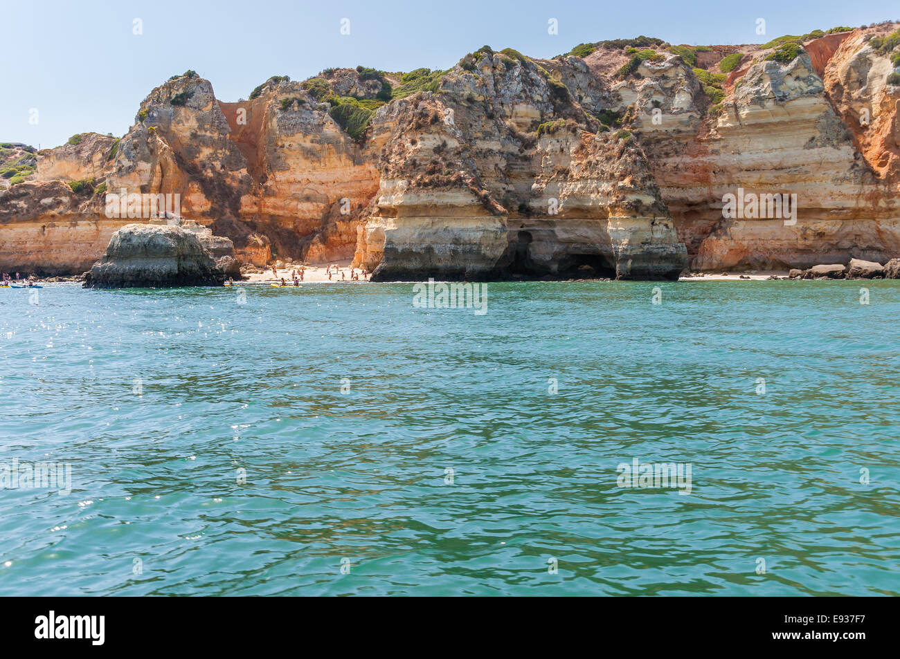 Rock formations and wild beach near Lagos in Portugal Stock Photo - Alamy