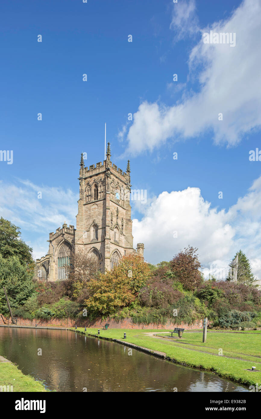 The Staffs and Worcester Canal overlooked by St Mary and All Saints ...