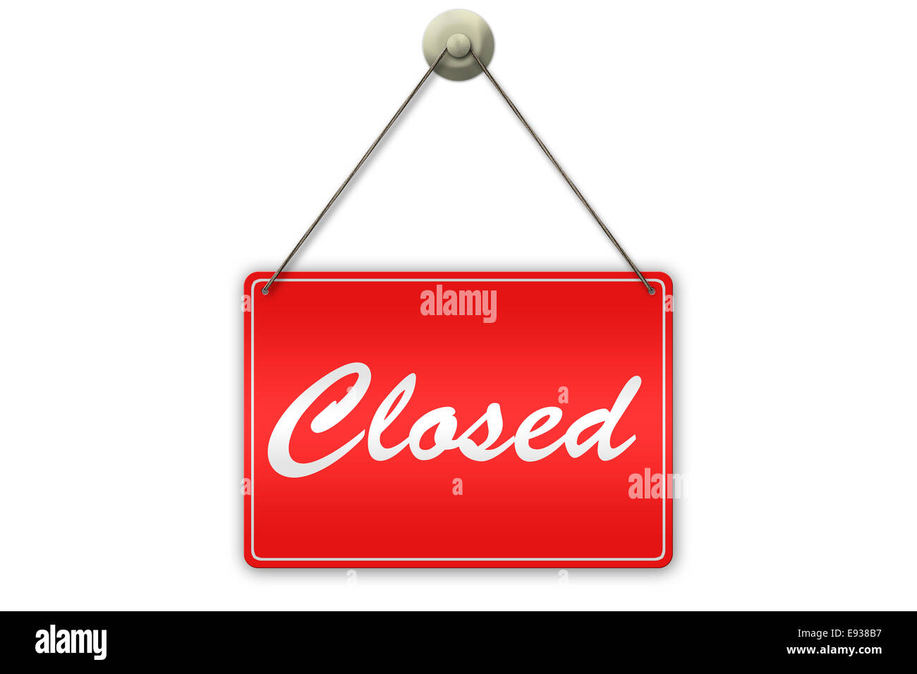 Illustration of a red "Closed" sign isolated on white background Stock ...