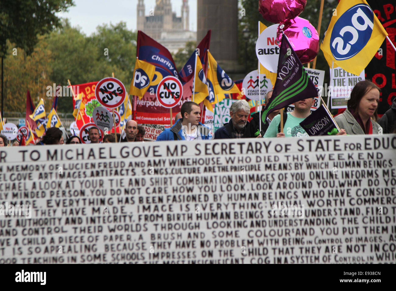 TUC march and demonstration in central London, UK Stock Photo - Alamy
